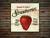 Second Life Marketplace - Rustic Wooden Strawberries Picking Painted Sign